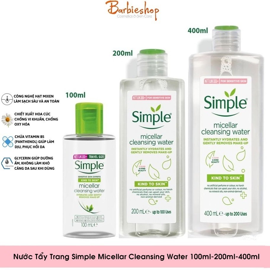 [TEM NHẬP KHẨU] Nước tẩy Trang Cho Da Nhạy Cảm Simple Micellar ...
