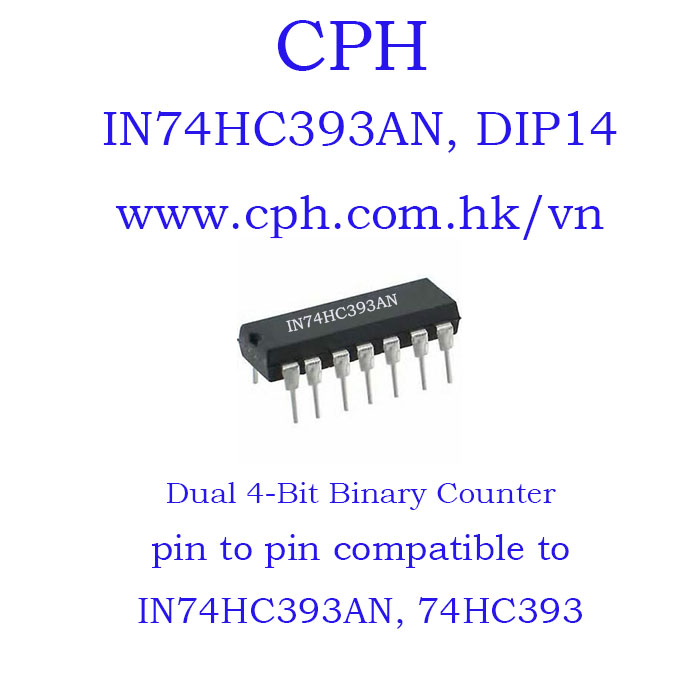 5pcs IN74HC393AN MC74HC393AN SN74HC393 74HC393 DIP14 IKSemicon Dual 4 ...
