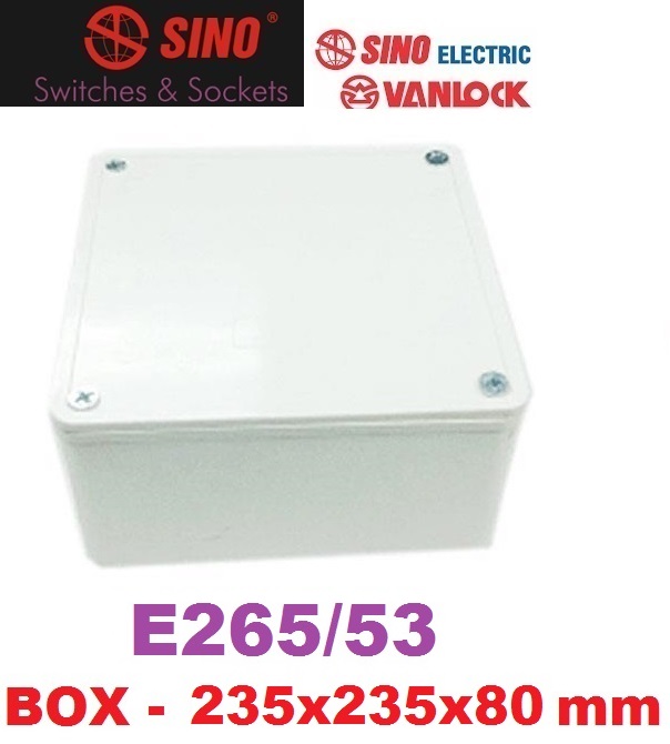 SINO - Hộp Box Nối Dây Chống Cháy Sino SP 235x235 x80 mm --- E265/53 - BOX 25 / BOX 23 / BOX 24 ...