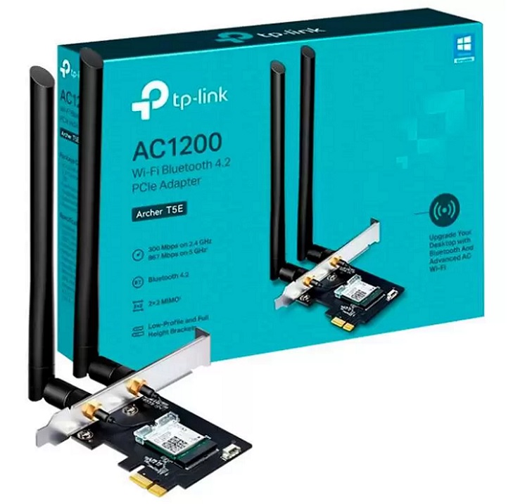 Cạc mạng không dây TP-Link PCI-E Archer T5E (Chuẩn AC AC1200Mbps 2 Ăng ...