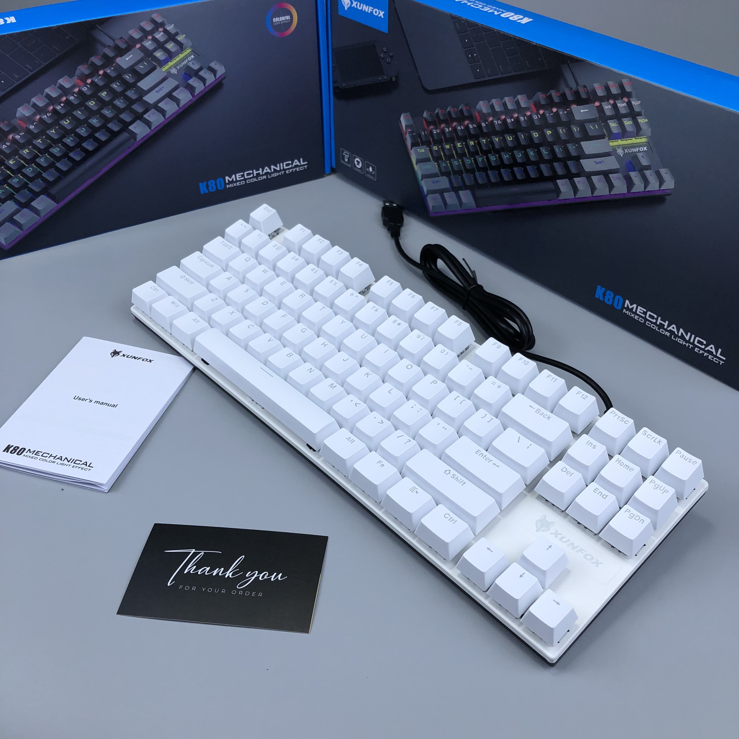 Combo Bàn phím cơ K80 trắng và chuột gaming | Lazada.vn
