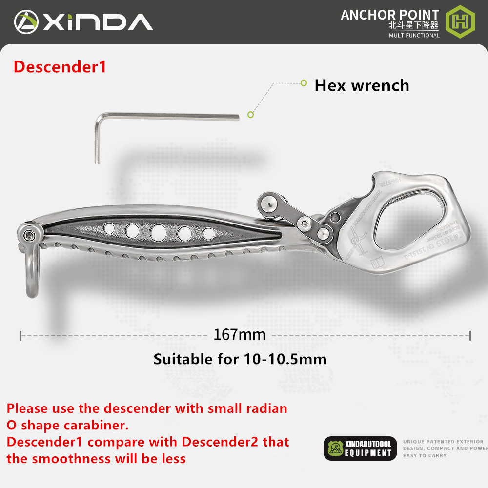 Xinda Stainless Steel Big Dipper Descender for Working at Height Rock ...