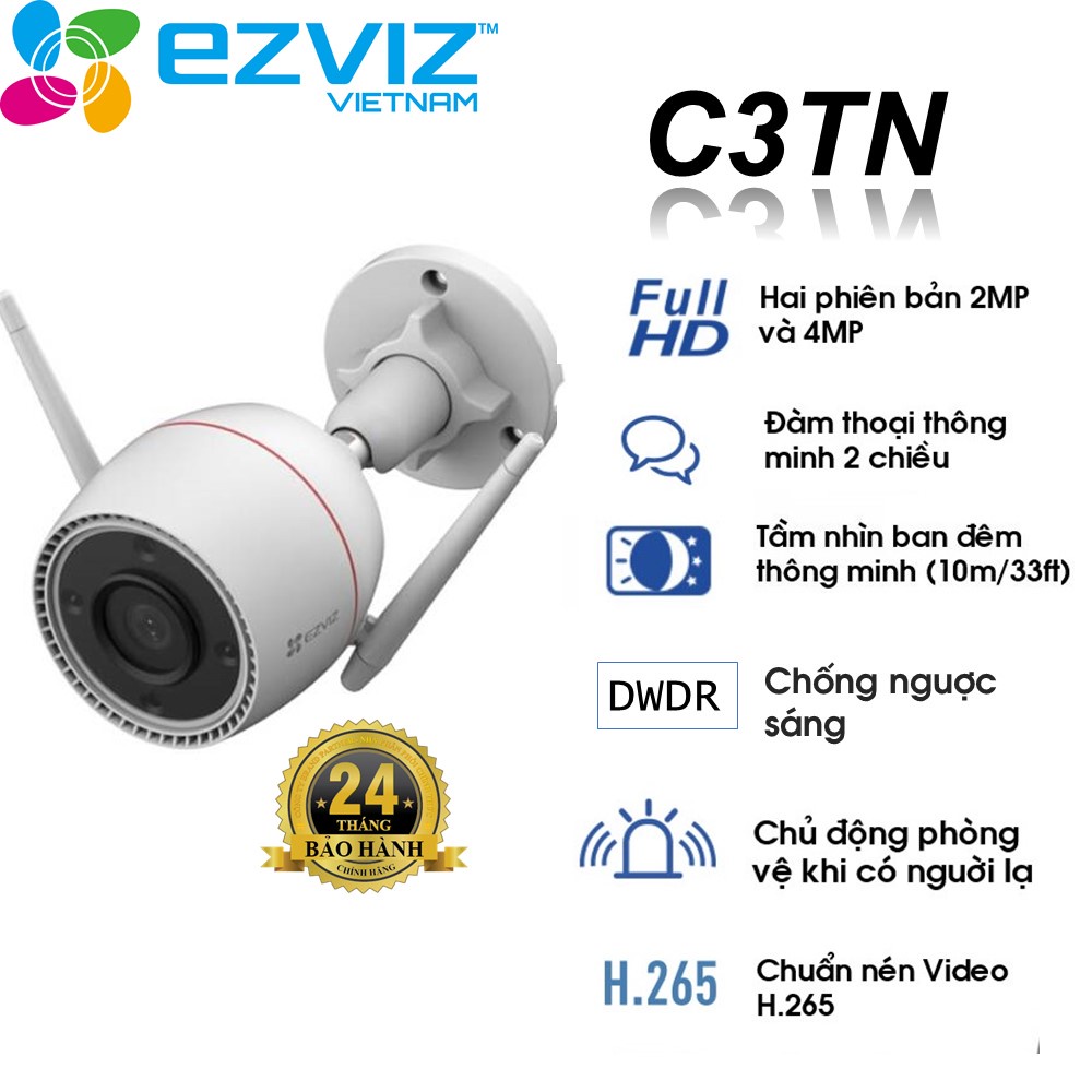 Camera Ezviz C3TN 3MP 2K1080P 2MP Ngoài trời - Có màu ban đêm - AI ...