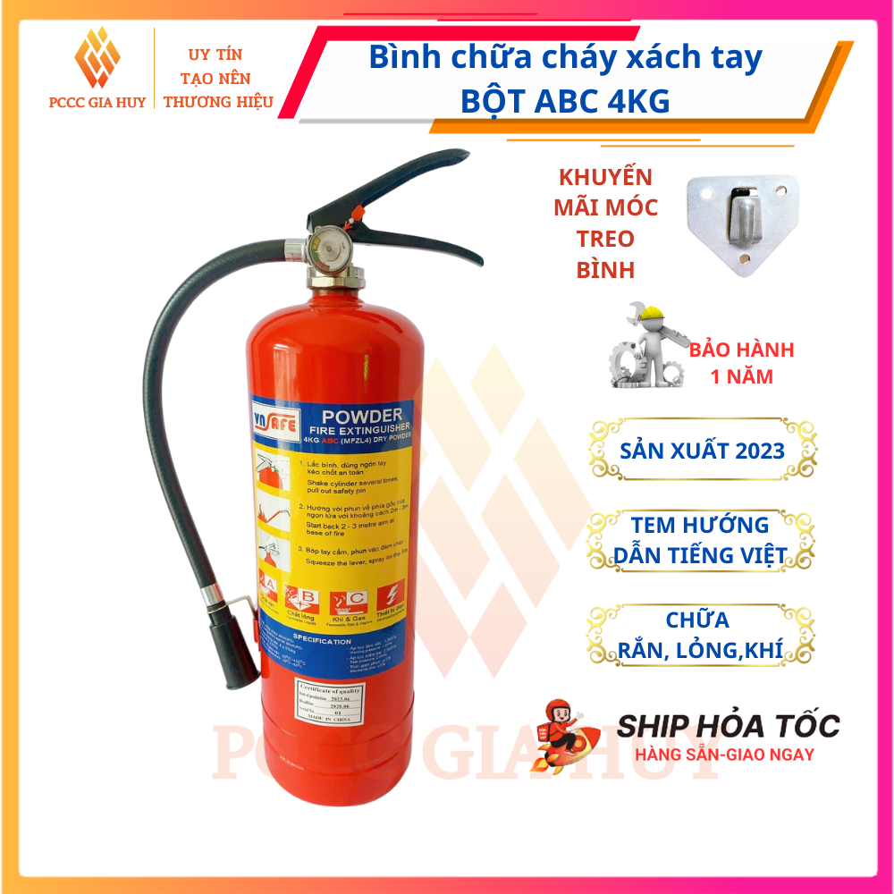 Bình cứu hỏa , Bình chữa cháy bột 4kg – MFZ4 nhập khẩu chính hãng ...