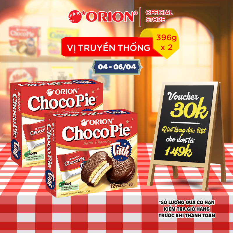 Combo 2 Hộp Bánh Orion Chocopie TÌNH (396ghộp) - MixASale