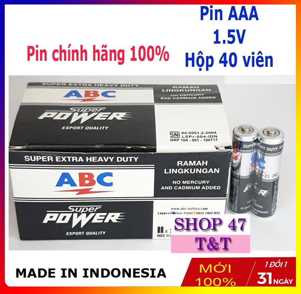 Pin AAA ABC Super Power 1.5V Pin Míc - Hàng nhập khẩu, Siêu bền | Lazada.vn