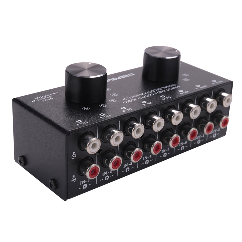 Switcher 6 In 2 Out Or 2 In 6 Out Headphone Speaker Switcher Stereo Sound Source Signal