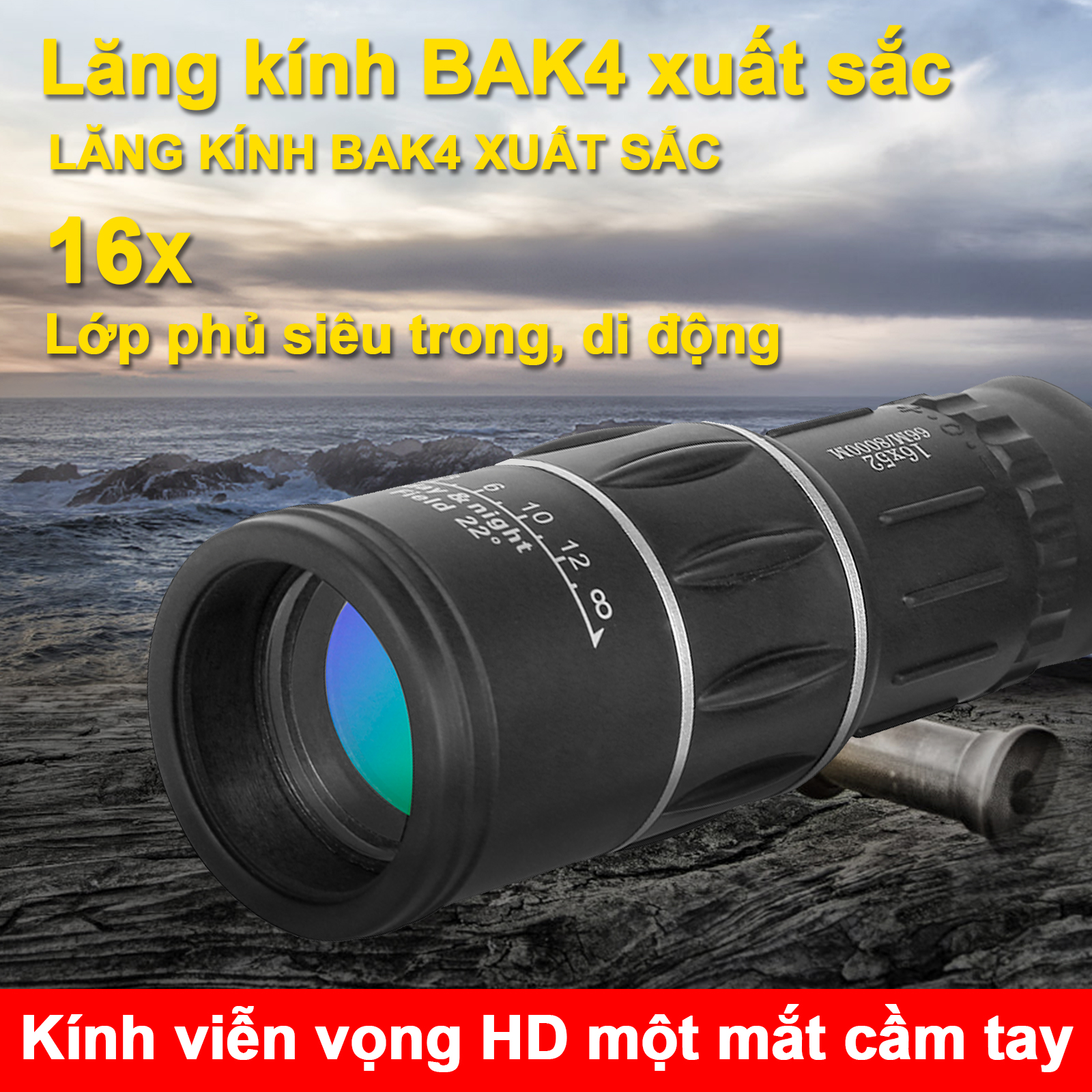 Ống nhòm siêu xa 1000M Độ Nét Cao 1 Mắt Mini 16X52Ống nhòm mini Ống ...