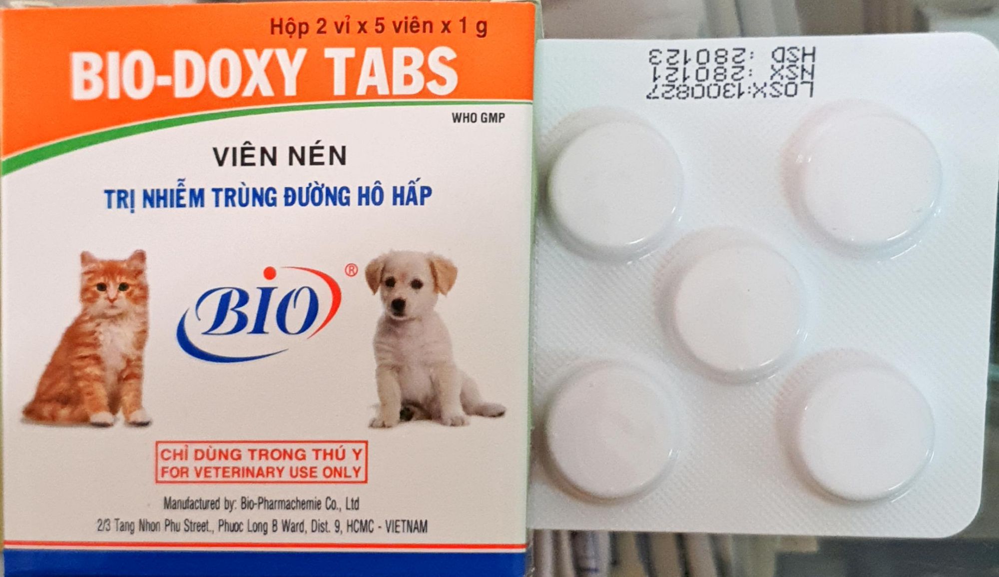 1 Viên Bio Doxy Tabs Trị Nhiễm Trùng đường Hô Hấp Ký Sinh Trùng đường Máu Cho Chó Mèo Gà đá 