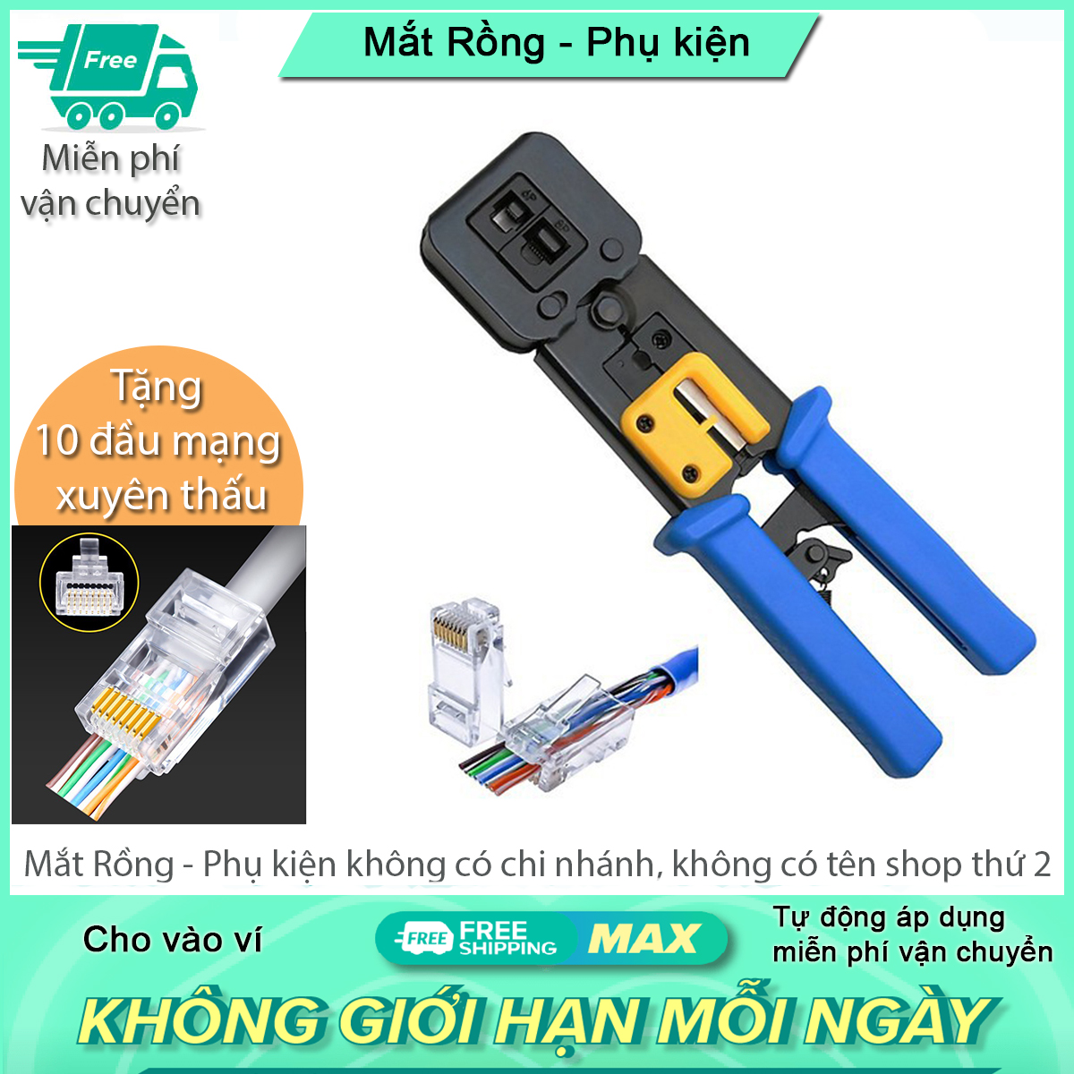[Tặng đầu mạng xuyên thấu] Kềm xuyên thấu, Kìm bấm mạng xuyên thấu đa ...