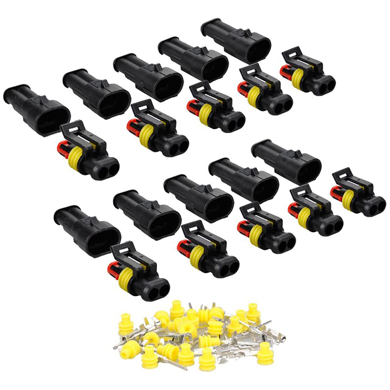 10 Sets of 2-Pin Waterproof Electrical Connector Series Terminal ...