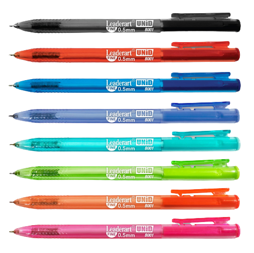 Bút bi Semi Gel Ink LEADERART UNID B001- Hộp 20 cái, đủ 3 màu - Ngòi 0 ...