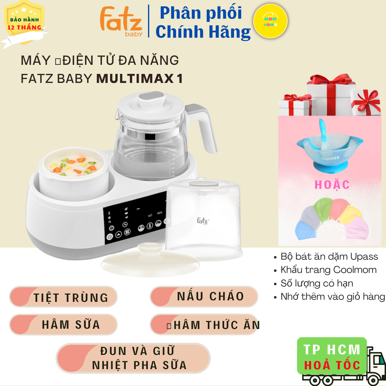 MÁY ĐA NĂNG ĐIỆN TỬ FATZBABY (TIỆT TRÙNG SẤY KHÔ HÂM SỮA NẤU CHÁO CHẬM ...