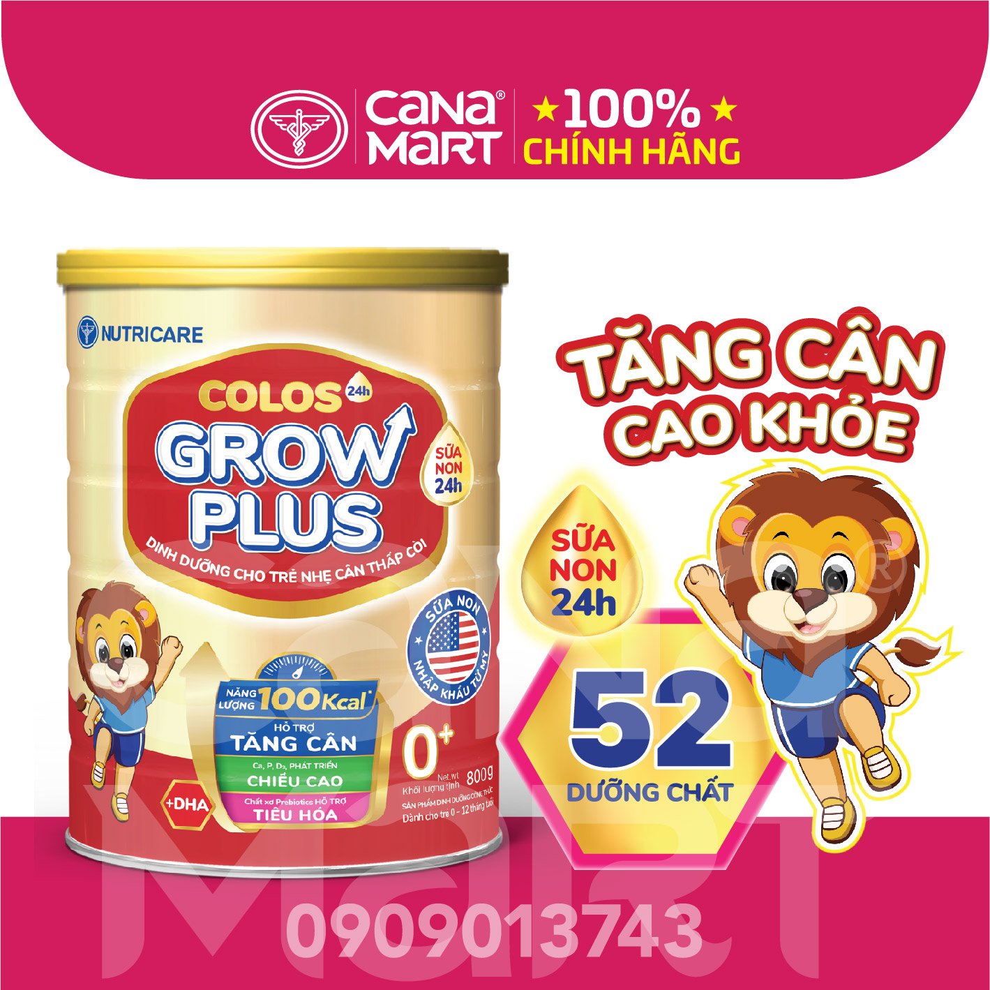 Sữa bột Nutricare Colos 24h Grow Plus 0+ giúp trẻ phát triển toàn diện (800g) | Lazada.vn