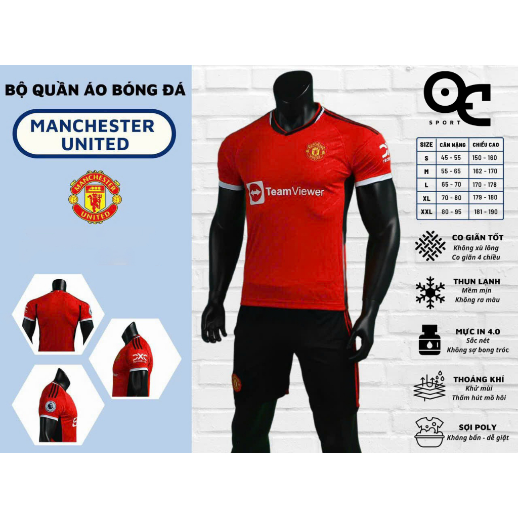 Bộ quần áo thể thao CLB Manchester United sân nhà mùa giải 23/24 - màu ...