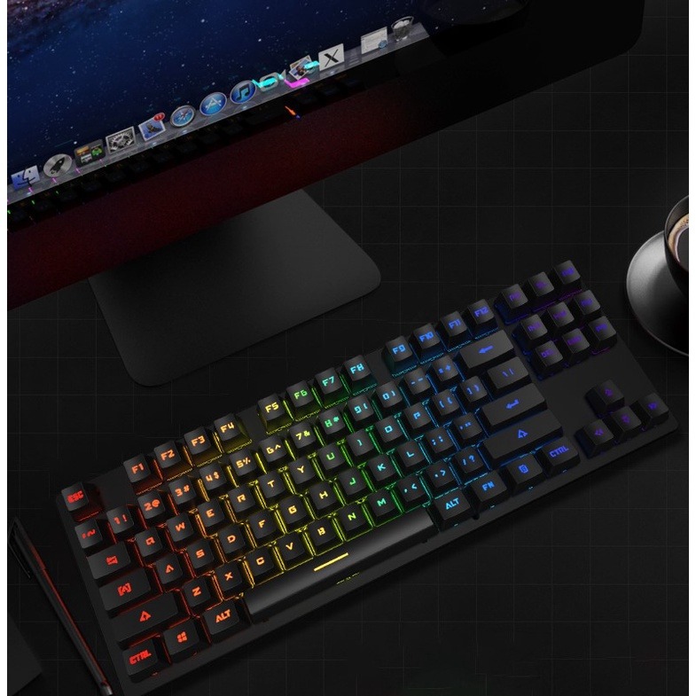 Bàn phím cơ Gaming Leaven K550 V4 Blue Switch TKL 87 phím LED Rainbow chống nước - MixASale