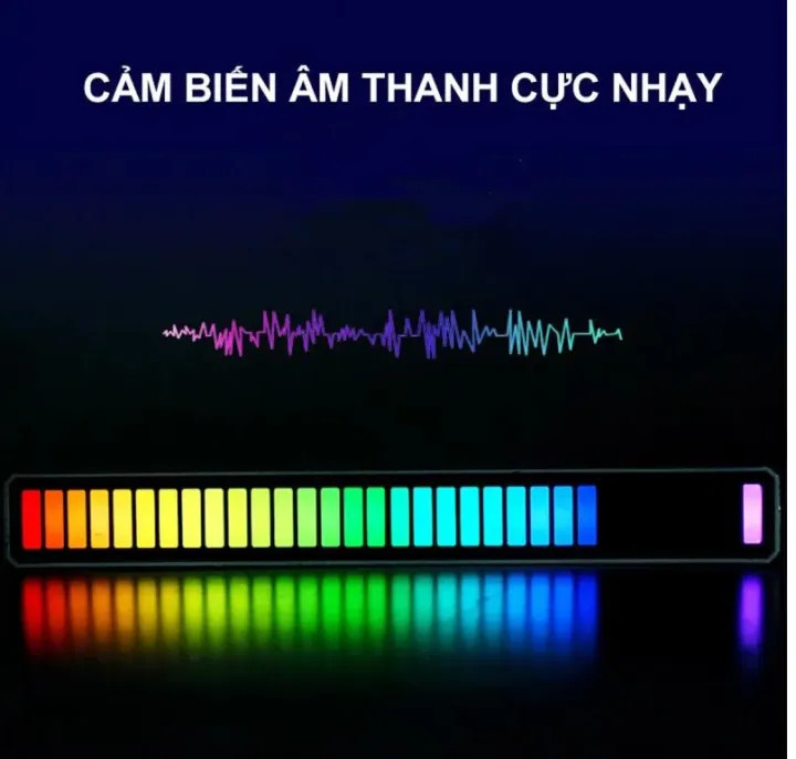 Thanh đèn LED RGB nhấp nháy theo nhạc, 32 hạt màu cảm ứng, tivi đặt ...