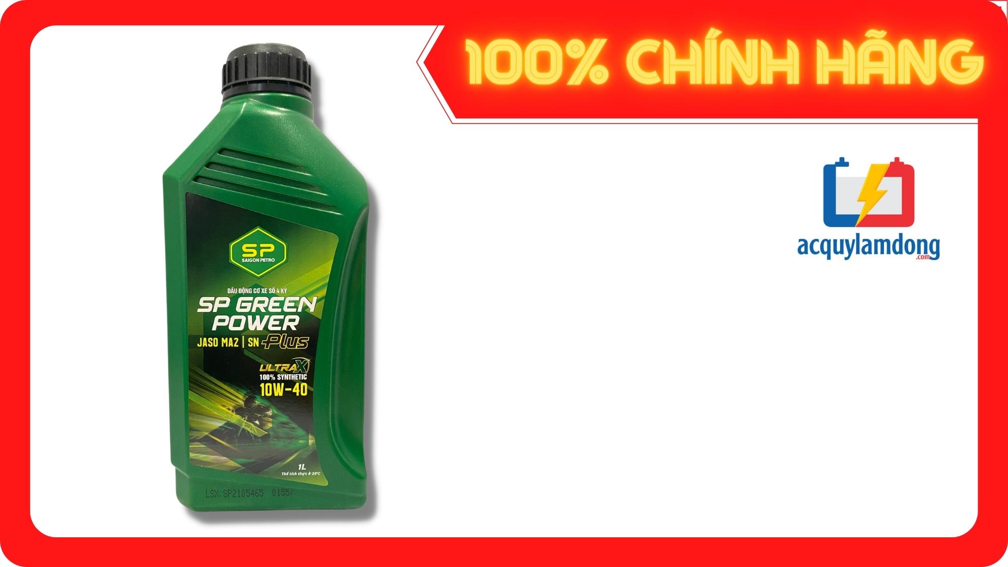 DẦU NHỚT XE SỐ 1L SP GREEN POWER PLUS SN 10W-40 - 100 SYNTHETIC dùng ...