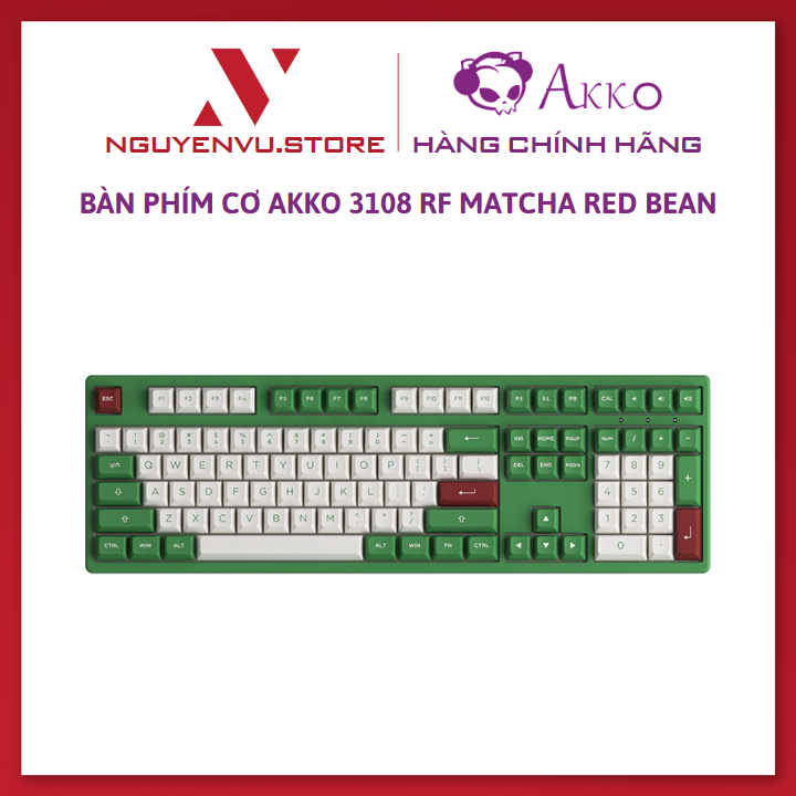 Bàn phím cơ AKKO 3087 RF Matcha Red Bean (Dual-mode Wireless AKKO sw v3 ...