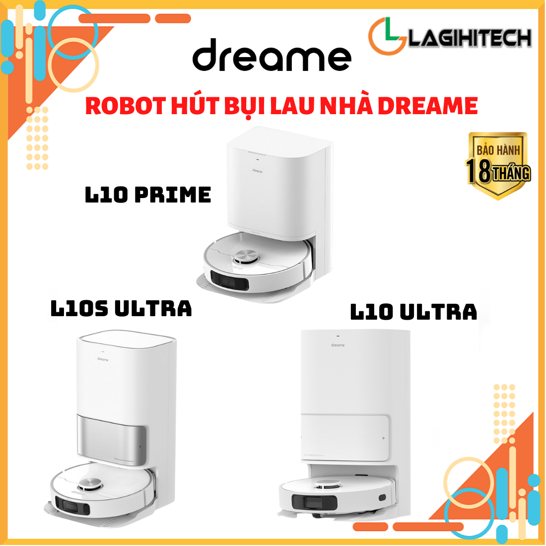 MỚI 2023Robot Hút Bụi Lau Nhà Dreame L10 Prime - MixASale