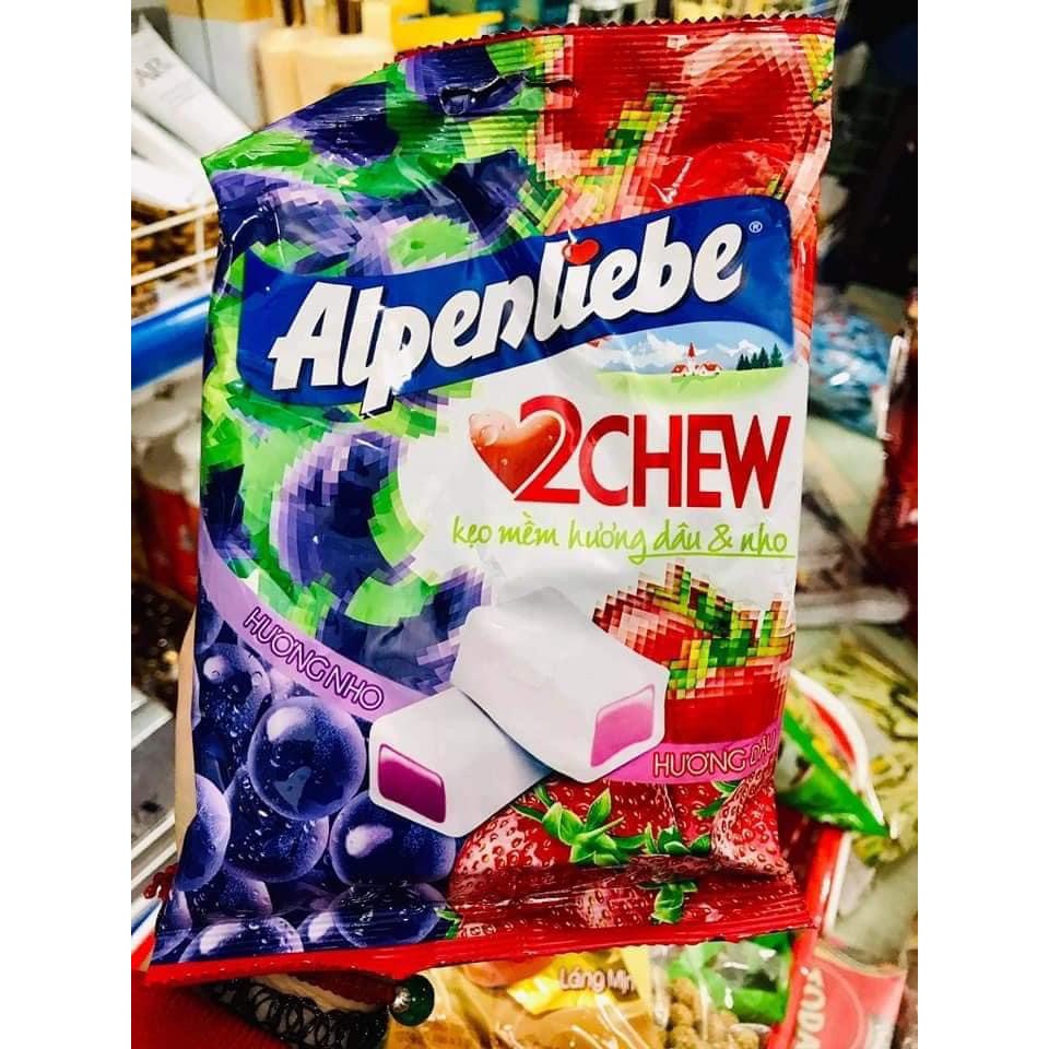 Kẹo dẻo chewy alpenliebe 2 chew vị dâu nho gói lớn | Lazada.vn