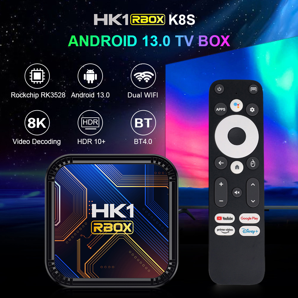 HK1 RBBOX-K8S RK3528 4GB64GB Bluetooth 4.0 Android 13 Dual WiFi Smart ...