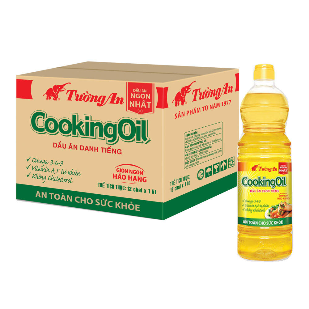 Dầu Ăn Tường An Cooking Oil Thùng 12 Chai 1 Lít/DATE SIÊU MỚI 07-2025 | Lazada.vn