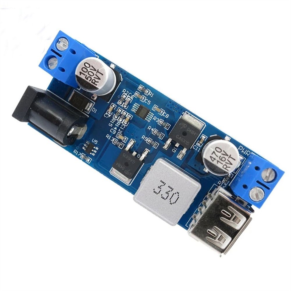 SIDSI Adjustable LM2596S 24V/12V To 5V DC-DC Module USB Output 5V USB ...