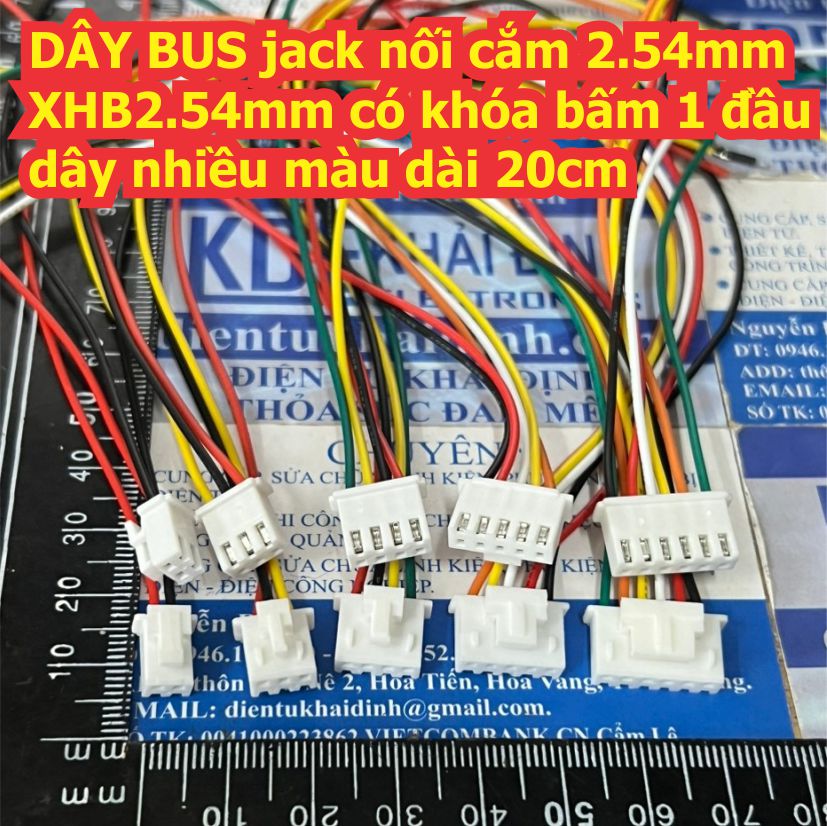 10 DÂY BUS jack nối cắm 2.54mm XHB2.54mm có khóa bấm 1 đầu dây nhiều ...