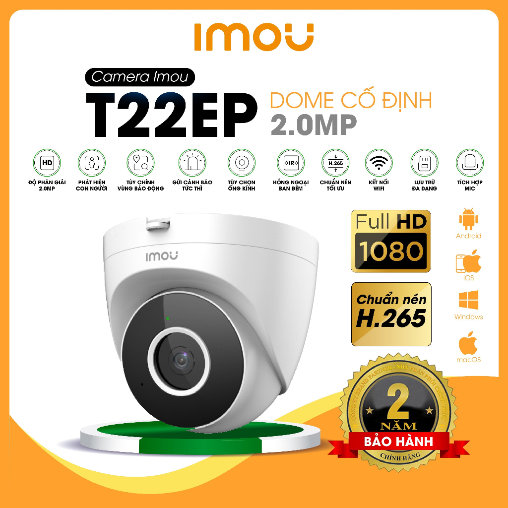 Camera Wifi Imou Cue 2 Bảo vệ không gian trong nhà của bạn Phát hiện ...