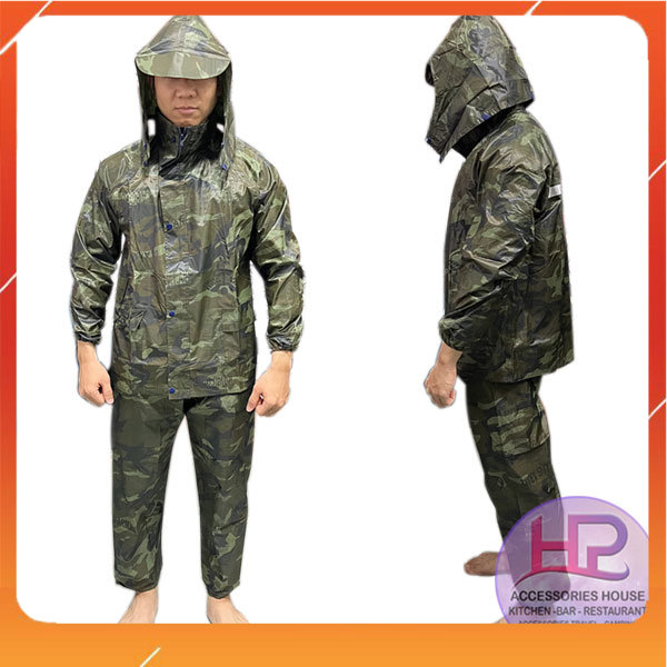Bộ Quần Áo Mưa Vải Dù Rằn Ri Từ 50-95kg 2 Khóa Chống Rách Chống Nước ...