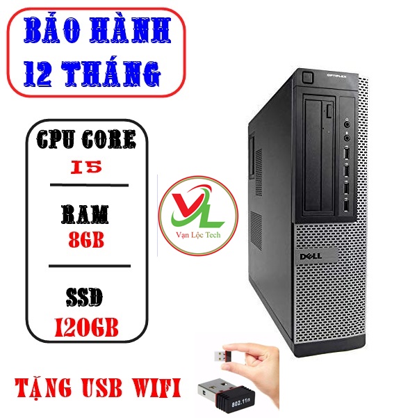Cây máy tính đồng bộ DELL CPU Core i7 2600 i5, i3, Ram 8GB, Ổ cứng SSD ...