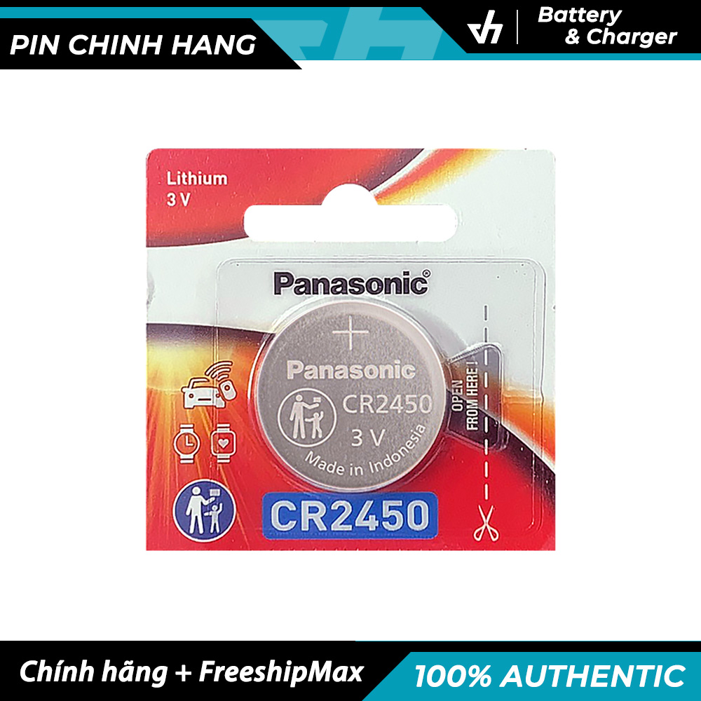 Vỉ 1 Pin Panasonic CR2450 Lithium 3V chính hãng (Pin đồng hồ, remote ...