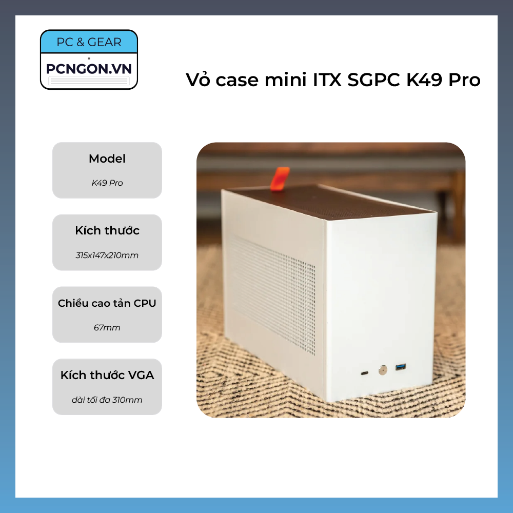 [PCNGON] Vỏ case máy tính mini ITX SGPC K49 Pro | Lazada.vn