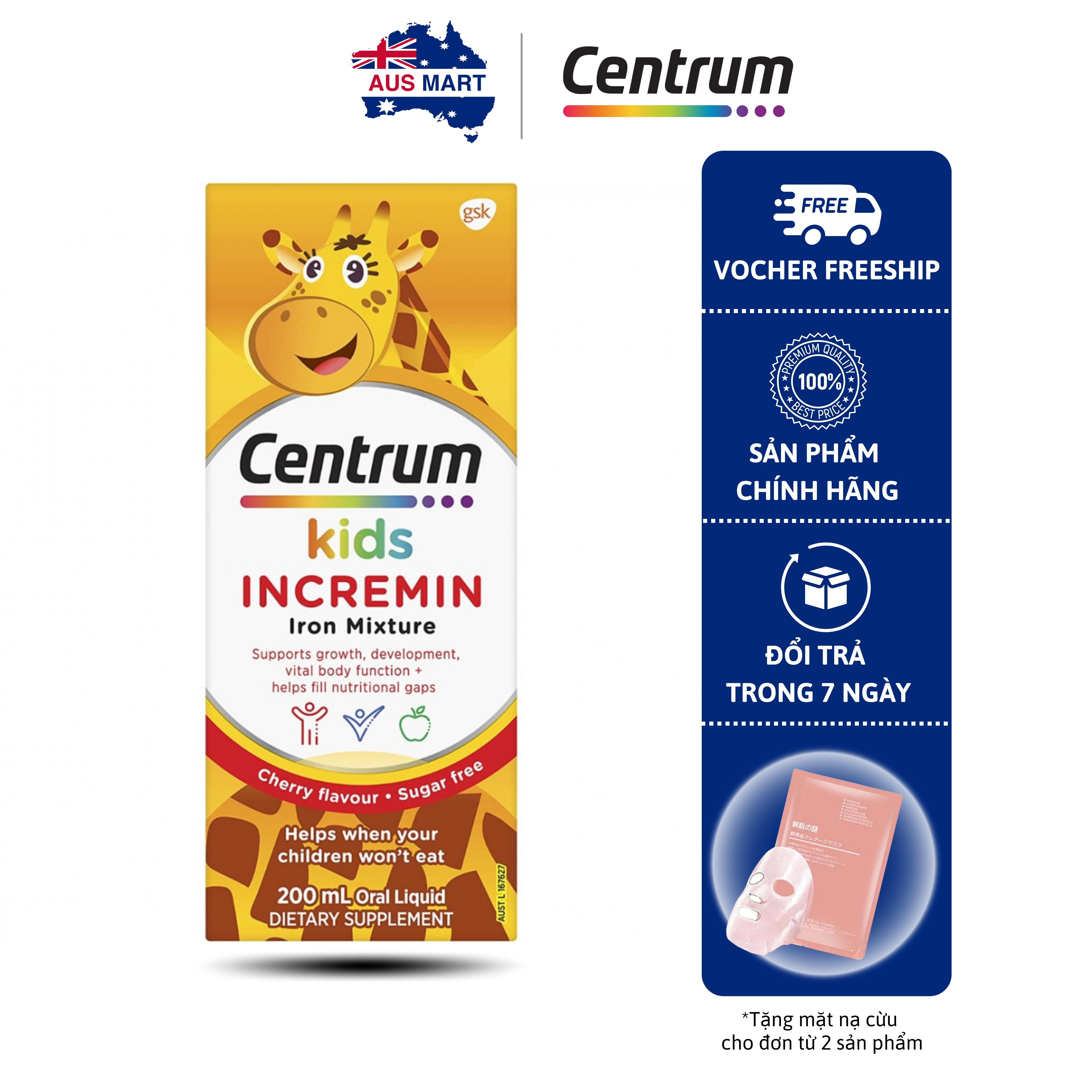 Siro Centrum Kids Incremin Iron Mixture, Úc (200ml) giúp bé ngon miệng ...