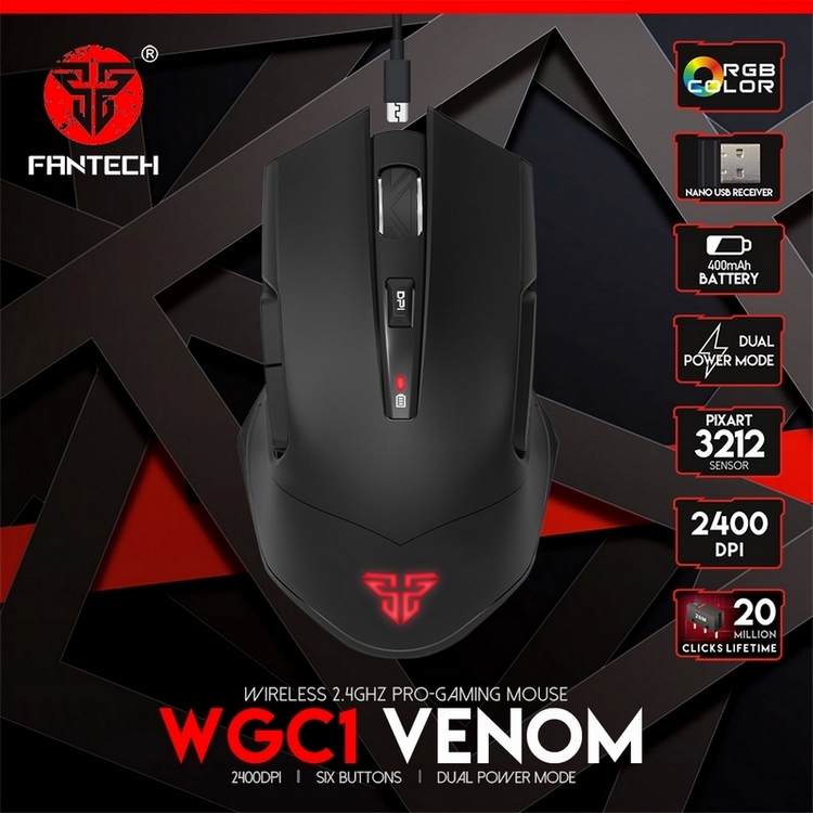 Chuột Gaming Không Dây Fantech WG11 CRUISER Đen - Bảo Hành 12 Tháng ...