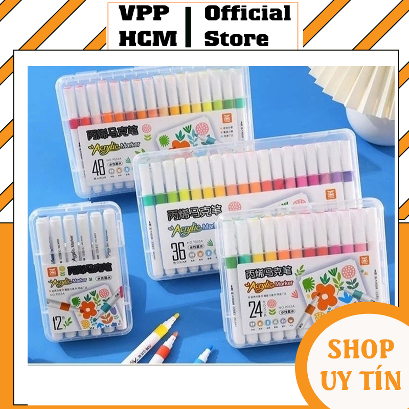 Bút Màu Acrylic Marker mã 9118 [12/24/36/48 màu], Bút Acrylic marker 2 ...