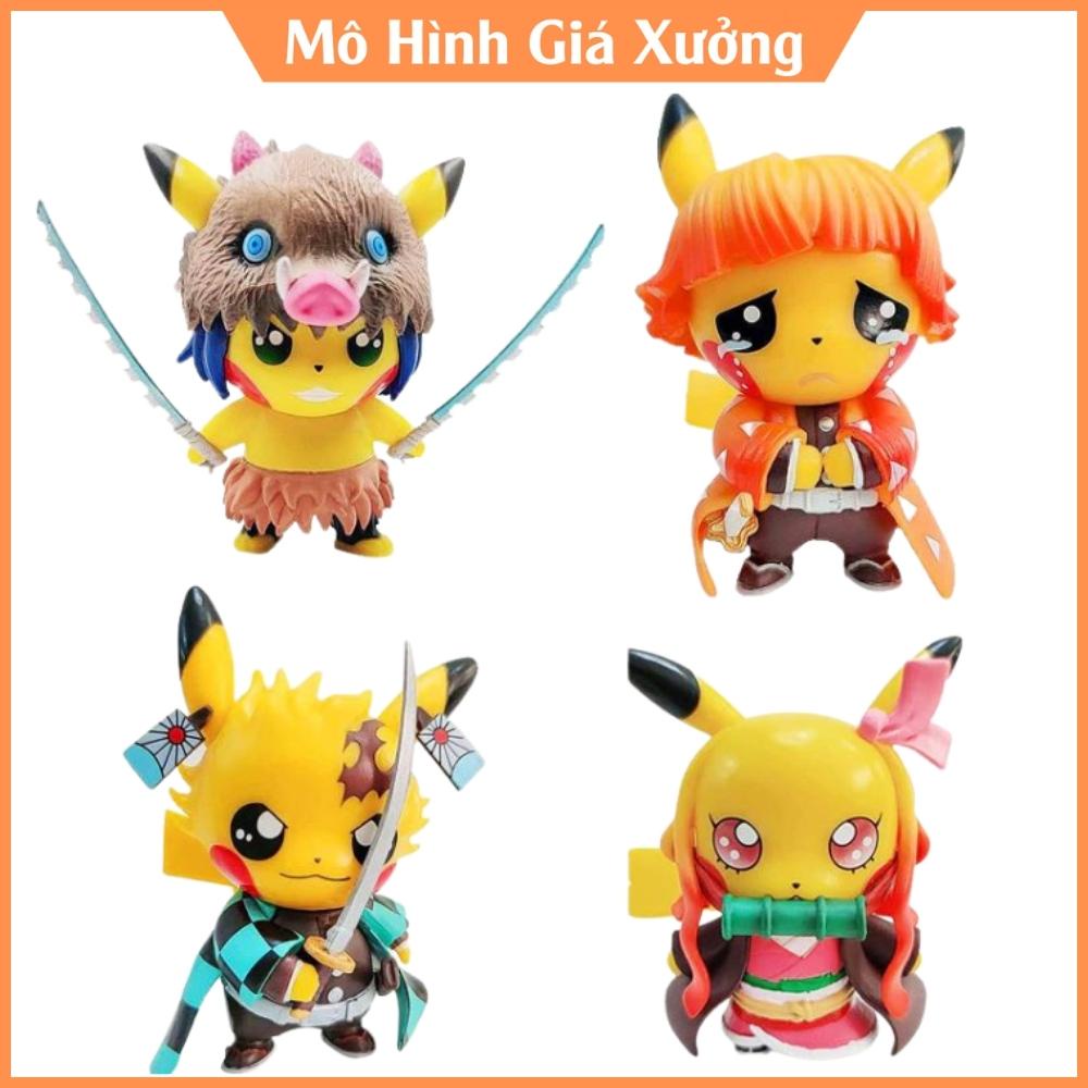 Mô hình Kimetsu No Yaiba Pikachu Cosplay Tanjirou , Nezuko , Zenitshu ...
