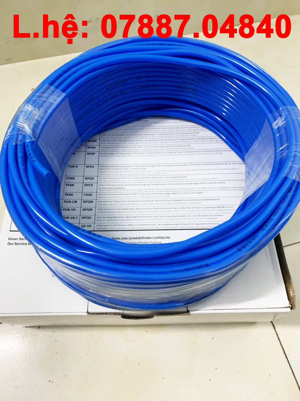 Ống khí (dây khí) nén FESTO PUN-H-6x1.0-BL (cuộn/50 m) | Lazada.vn