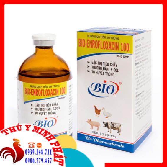 Bio Enrofloxacin 100 ENRO 100ml thương hàn tụ huyết trùng trên gà, vịt ...