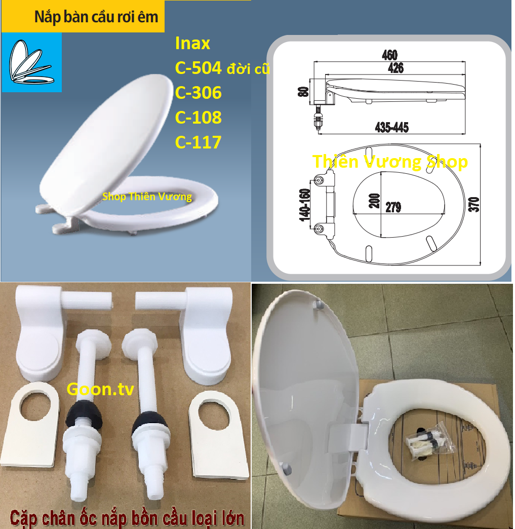 Nắp bồn cầu Inax 117 Inax C-117VA Inax , Là nắp thay thế | Lazada.vn