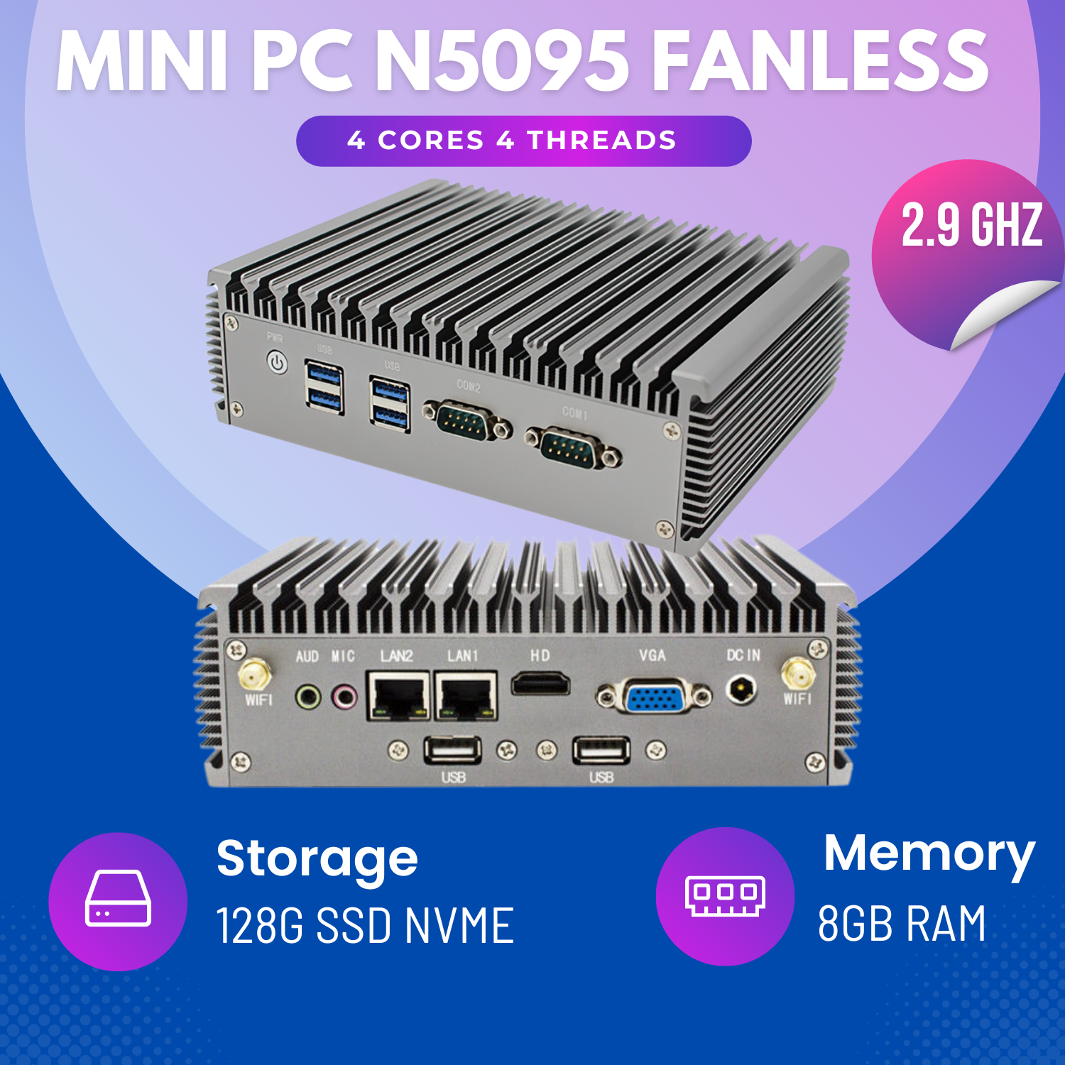 Máy tính công nghiệp mini – Máy chủ Server mini – Mini PC Fanless ...