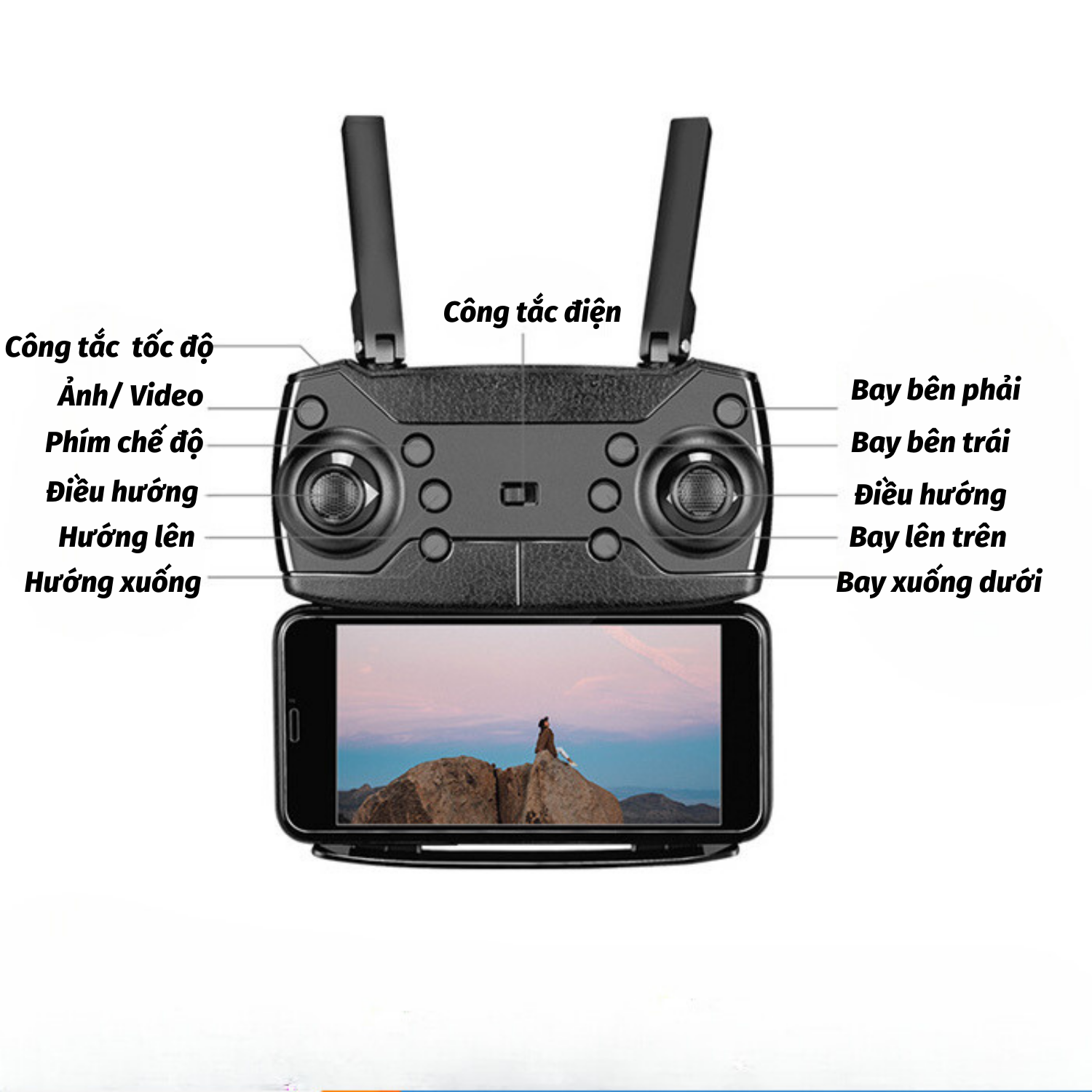 Flycam loại tốt - Máy bay điều khiển từ xa 4 cánh-Flycam E88 2Camera ...