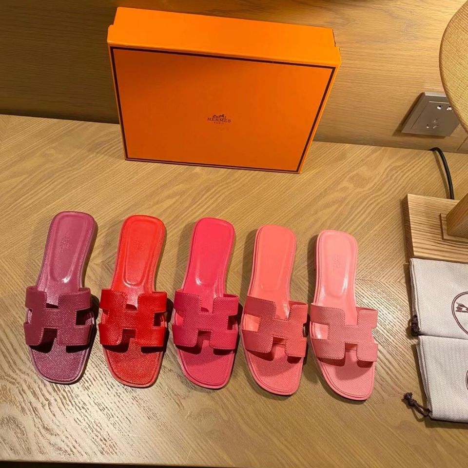 【มีสินค้า】Hermesˉ Slippers Women's Summer 2021 New All-match Color ...