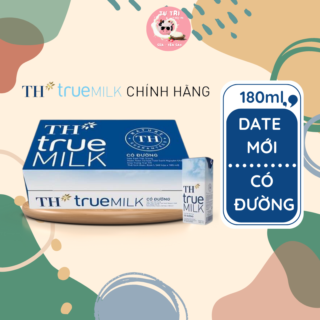 Sữa TH True Milk Dâu 180ml thùng 48 hộp. Date luôn mới - MixASale