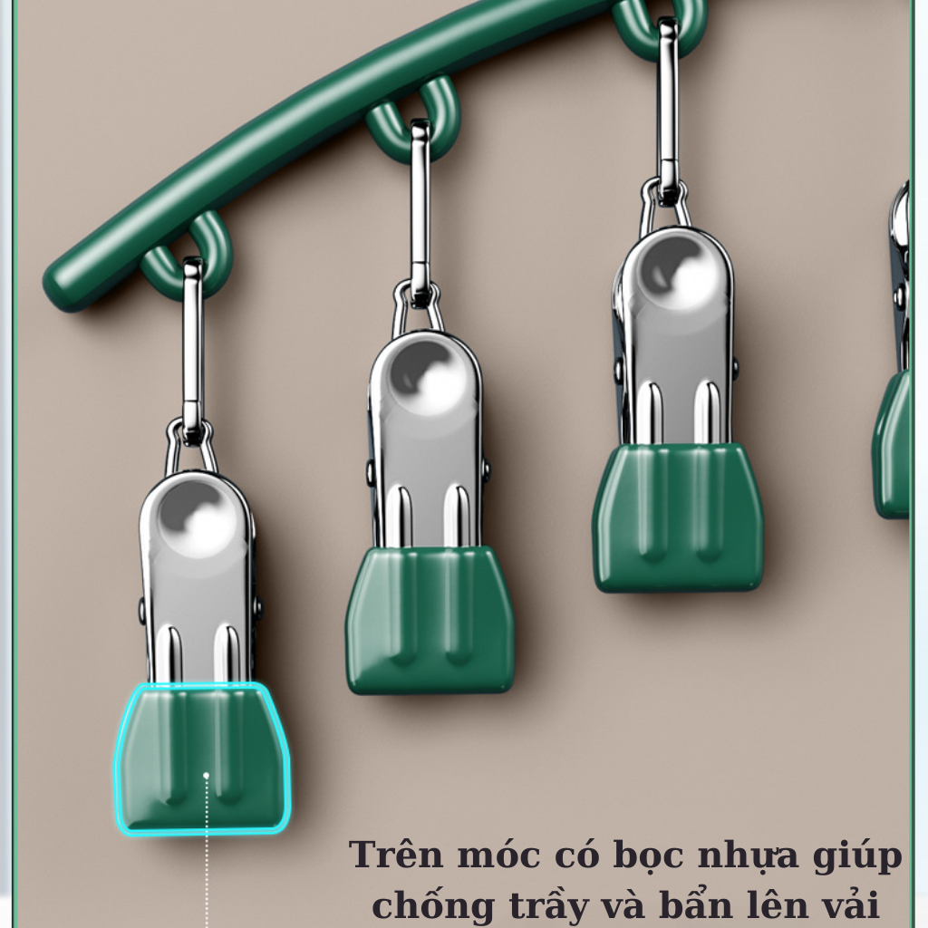 Set 3 Móc Treo Quần Áo Chống Trượt Chống Gió Móc Phơi Đồ Lót Tất Vớ Đa ...