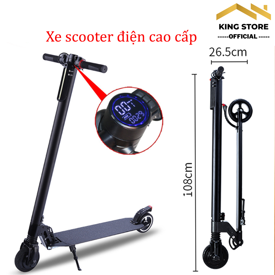 Xe scooter điện cao cấp, Xe điện gấp gọn có thể điều chỉnh 3 mốc tốc độ ...
