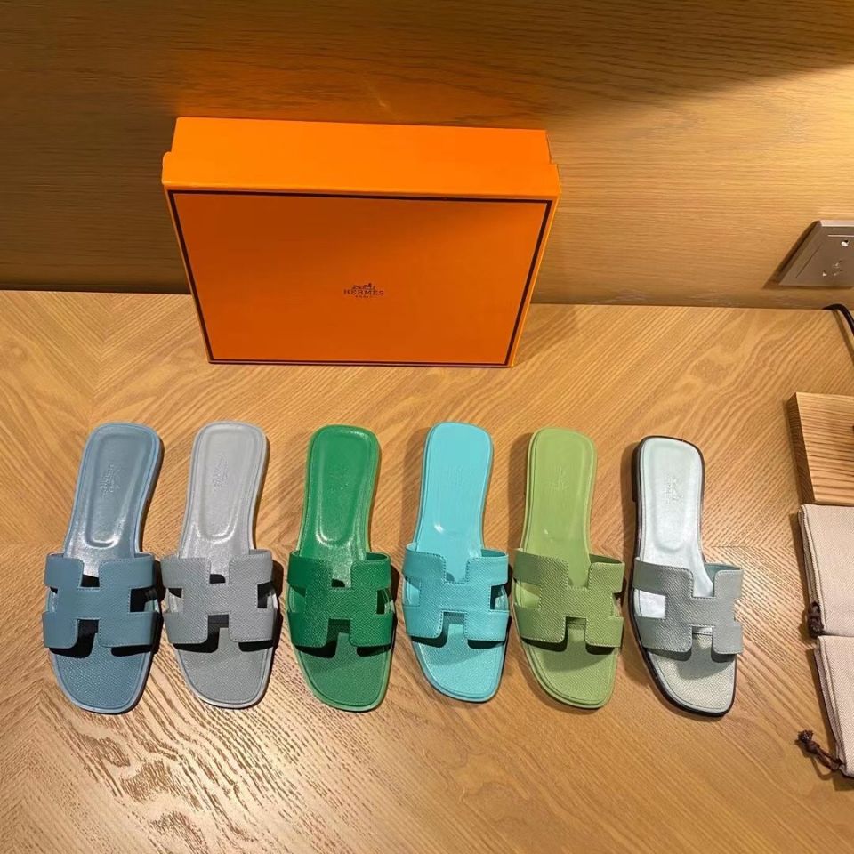 【มีสินค้า】Hermesˉ Slippers Women's Summer 2021 New All-match Color ...