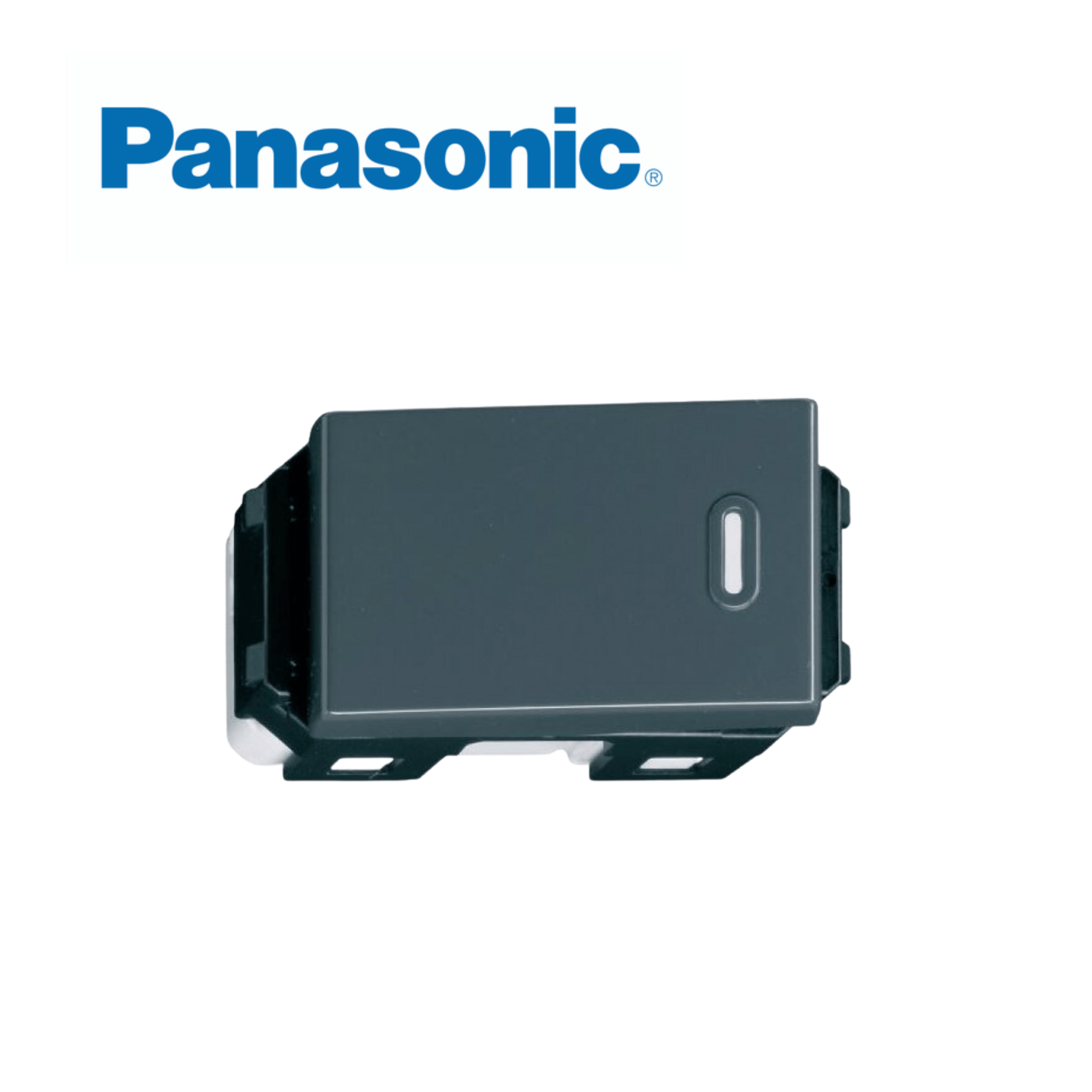 (Panasonic) Bộ công tắc, ổ cắm, mặt 4/6 thiết bị dòng Wide màu đen ánh ...