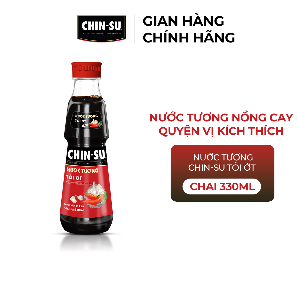 Nước Tương CHIN-SU Tỏi Ớt Chai 330ml - MixASale